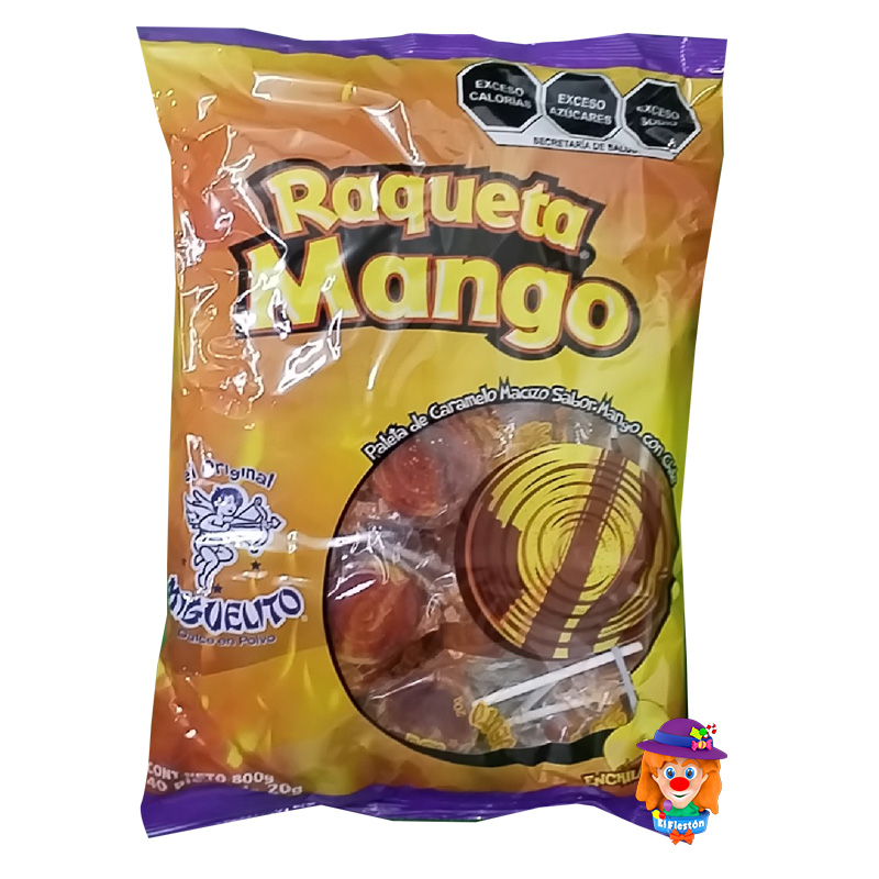 RAQUETA MANGO 40 Pzs. Miguelito 800 Grs. – Dulcerías el Fiestón